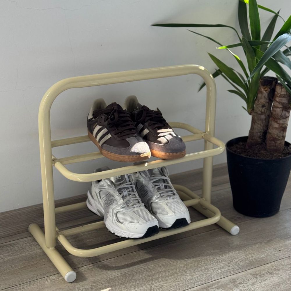 Zapatero Individual Caño Redondo Hierro Industrial Beige