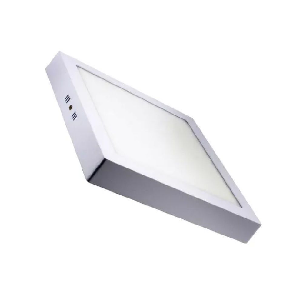 Panel Plafon Led 18w Aplicar Cuadrado 22x22cm Aluminio Luz Calida