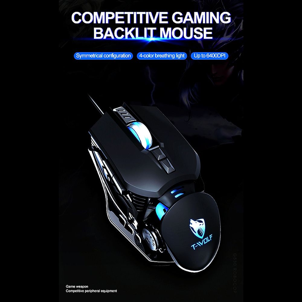 MOUSE GAMER MECANICO METAL Thunder Wolf V10 ROBOCOP