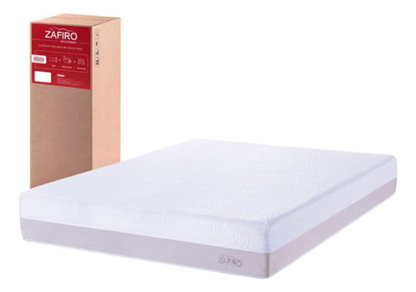 Colchón Zafiro Express Visco Queen Size 160x200cm En Caja
