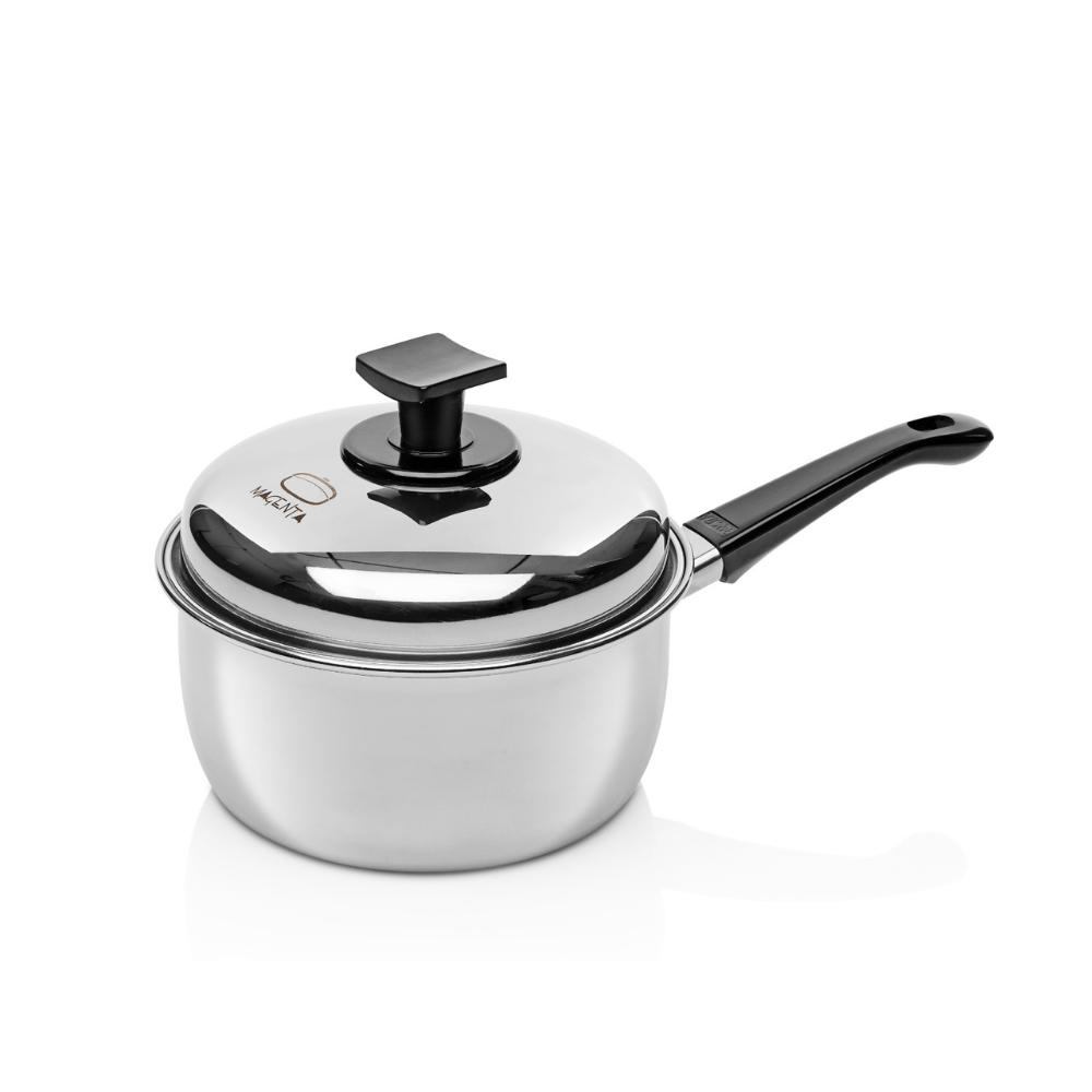 Cacerola con Mango y Tapa Magenta by Gamuza 18cm 2L Acero Inox