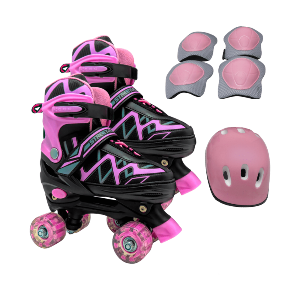 Patín 4 Ruedas Street Runner Infantil Con Protecciones