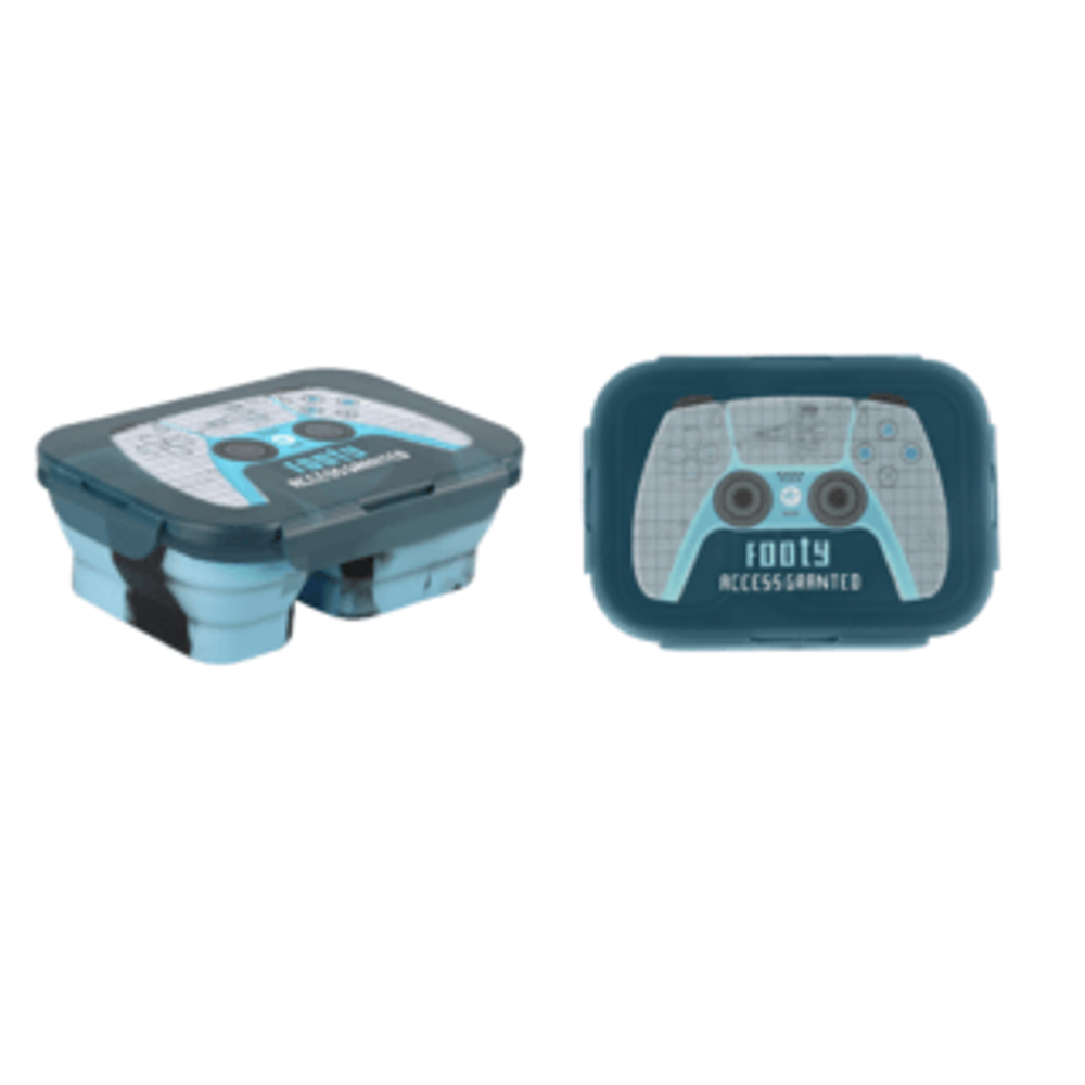 Lunchera Plegable Doble Compartimento - Footy - Gamer Azul
