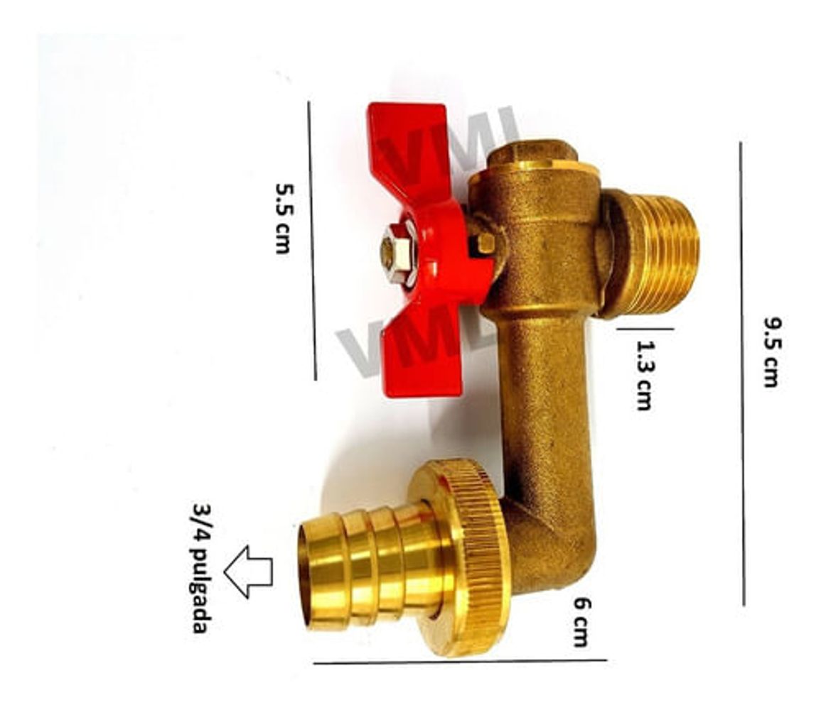 Canilla Esferica Para Nicho 3/4'' Bronce Invertida Valforte