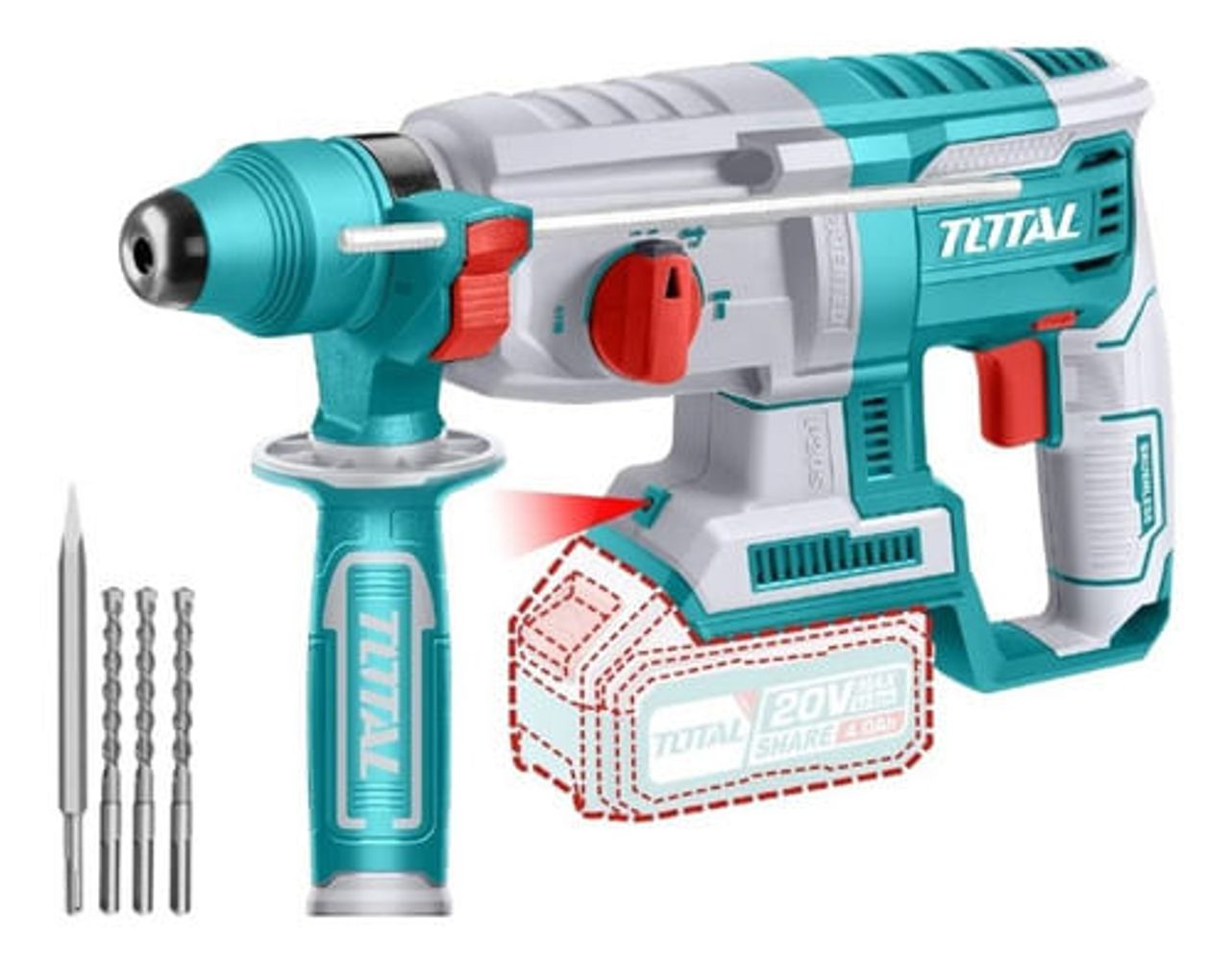Rotomartillo Inalámbrico 20v Brushless 2.0J 26mm Industrial Trhli20228 ...
