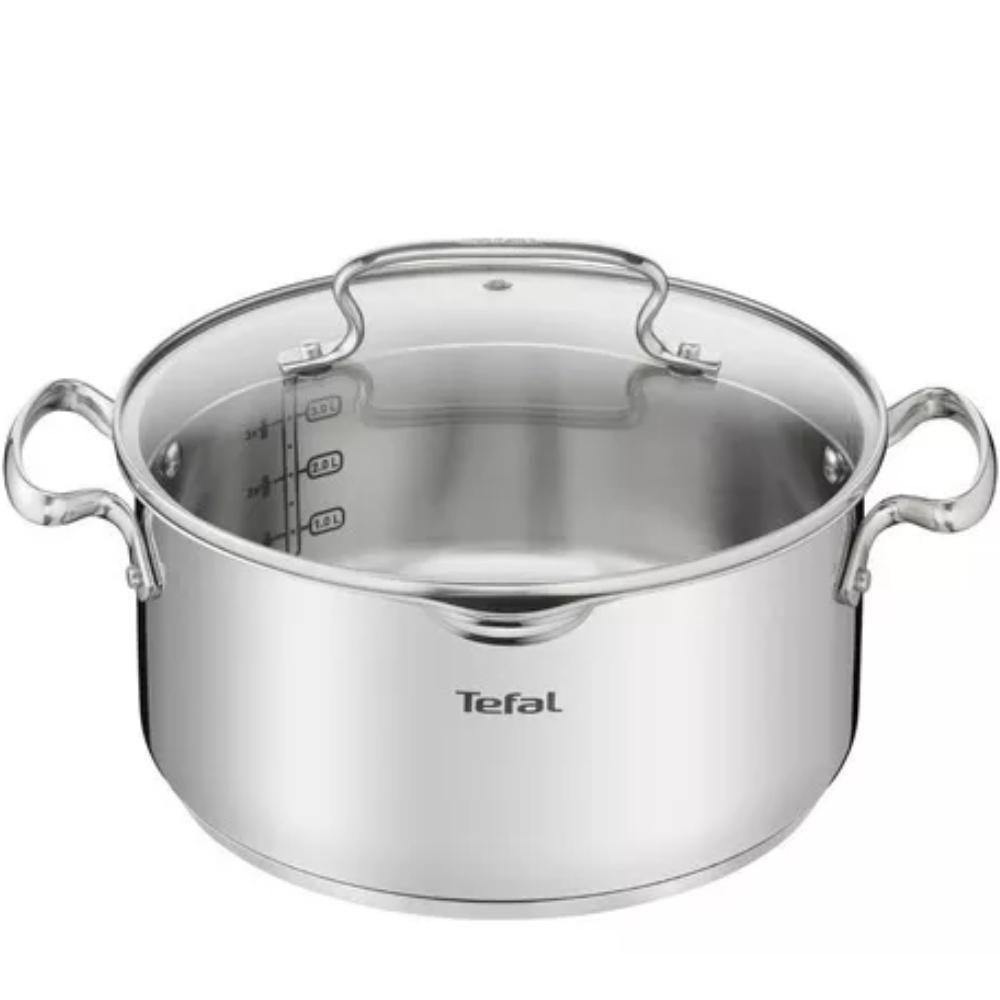 Olla Tefal Duetto De 24cm Acero Inox + Tapa Con Colador