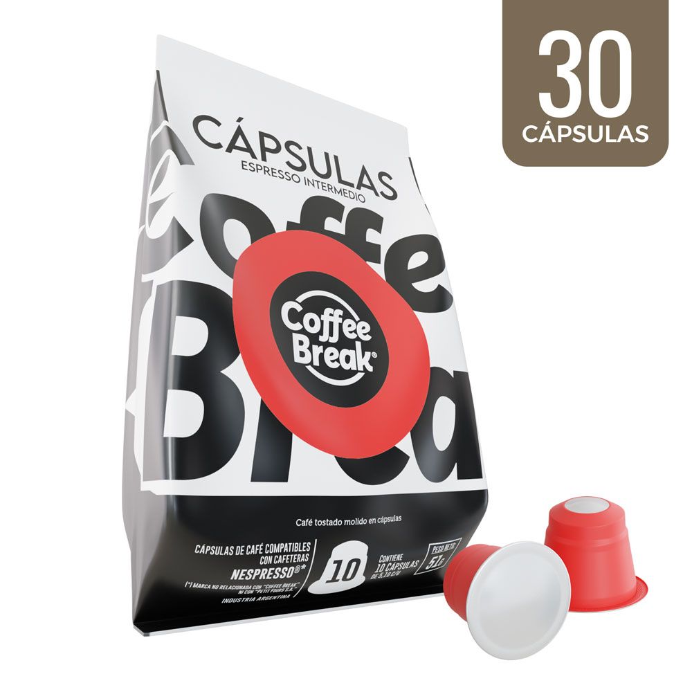Combo 30 cápsulas café Espresso INTERMEDIO Coffee Break - Compatibles ...