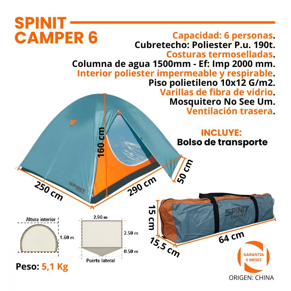Spinit Carpa Camping Camper 6 - 6 Personas