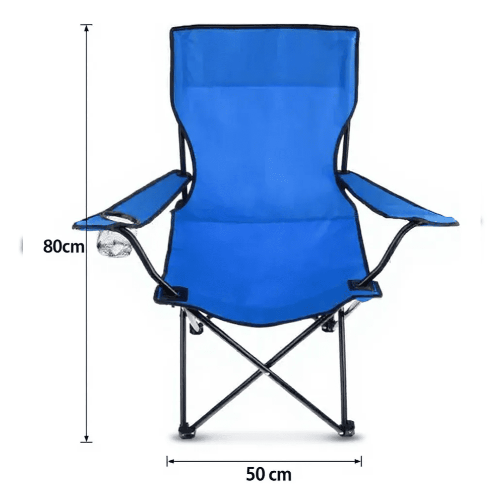 Set X6 Sillas Sillón Director Camping Plegable Hasta 100kg Azul