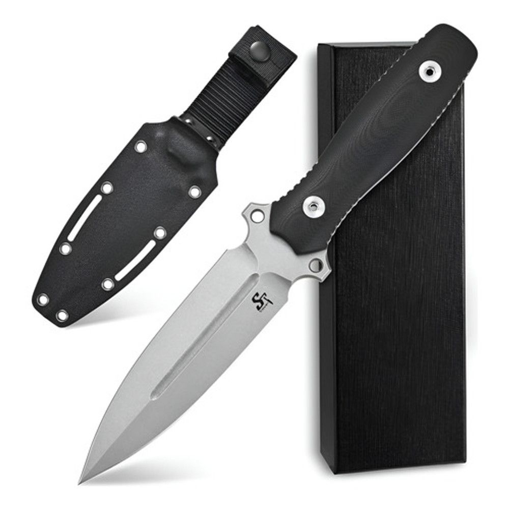 Cuchillo Sitivien St17 De Hoja Fija Sleipner Con Mango G10 - Plateado