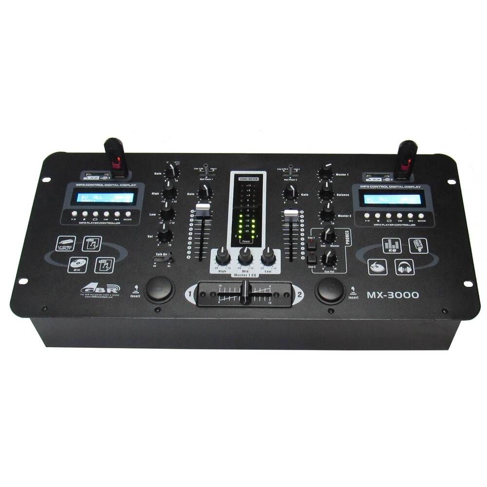 Consola Mixer Doble Usb Mp3 Display Dj Stereo 5 Entradas