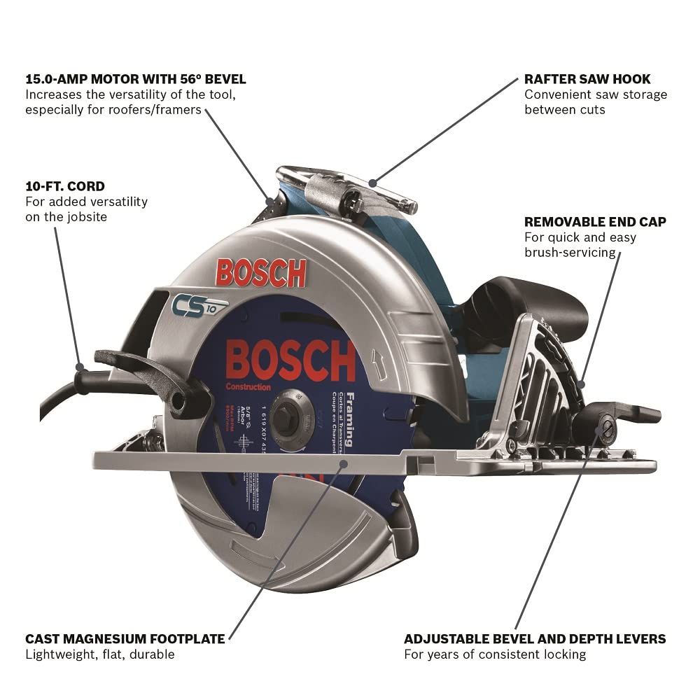 BOSCH CS10 Sierra circular de 15 amperios hoja de