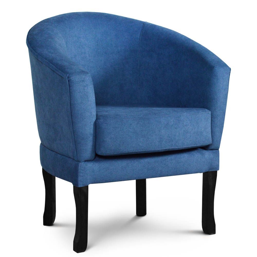 Sillón Individual Shey Espácity Tela Azul Antimanchas