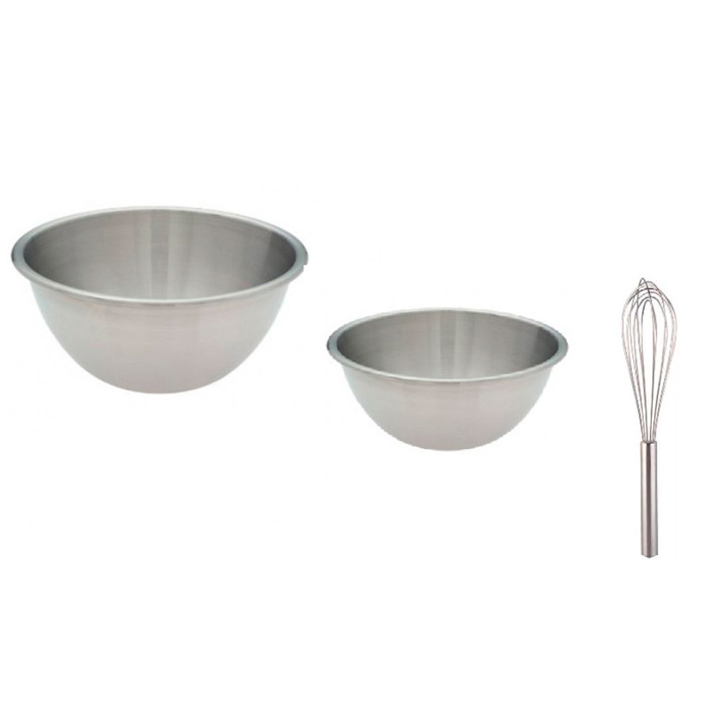 Set de repostería Carol 2 Bowls + 1 Batidor de Acero