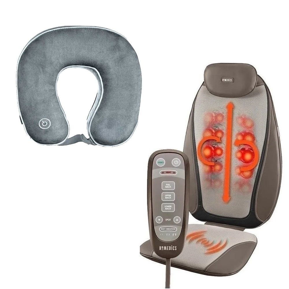 Respaldo Masajeador Amasado Shiatsu MCS 380 + Almohada Cervical de ...