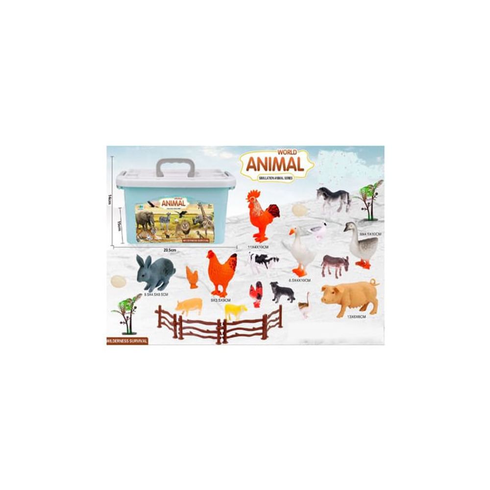 World Animal Set De Animales De Granja Con Valija 2272404