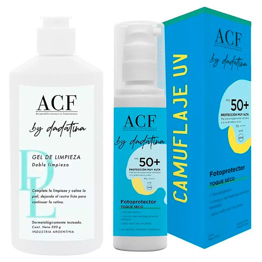 Acf Dadatina Gel Limpieza Facial + Protector Solar Camuflaje