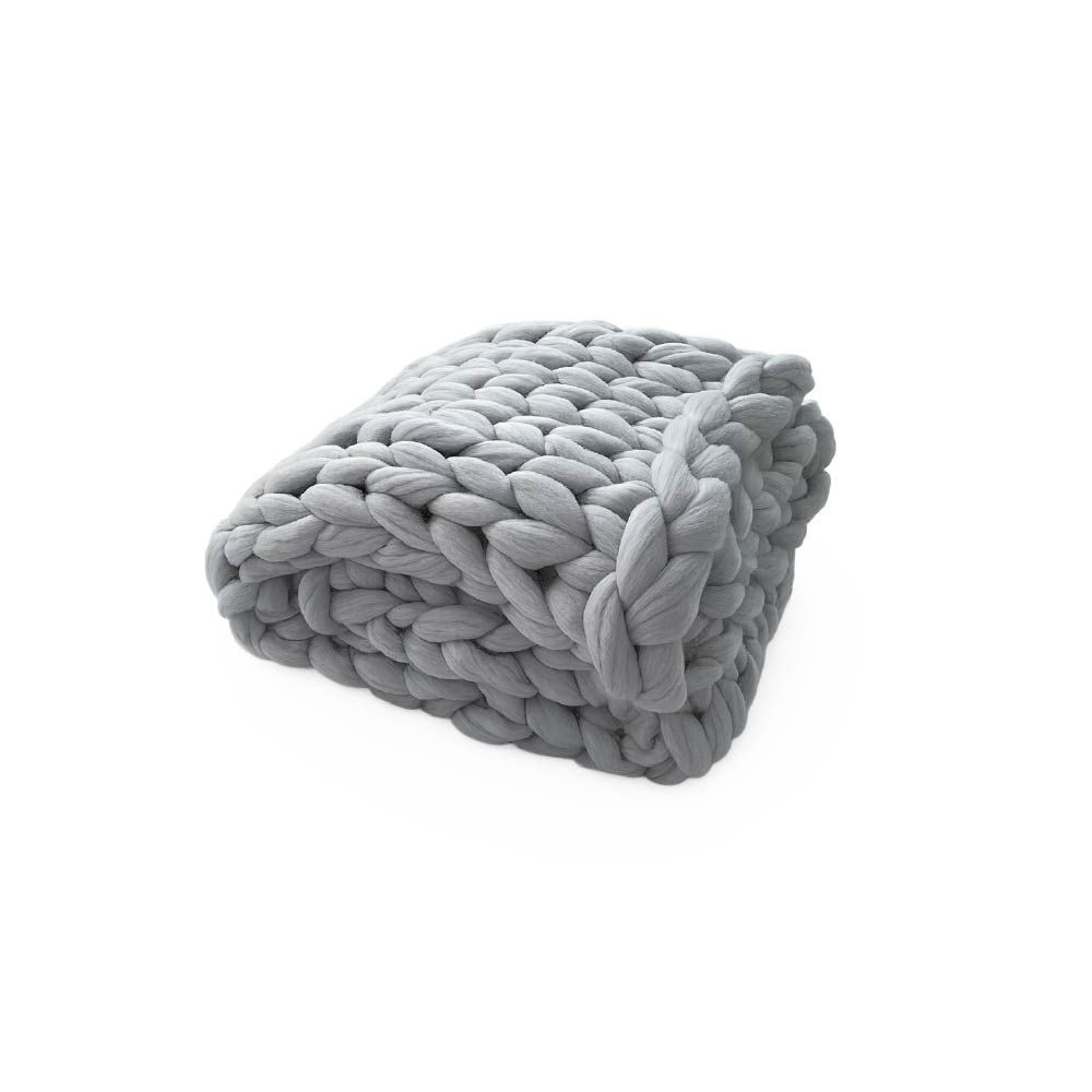 Manta Rustica Tejida Sillón Pie De Cama Trenzado 130 X 160 Color Gris ...