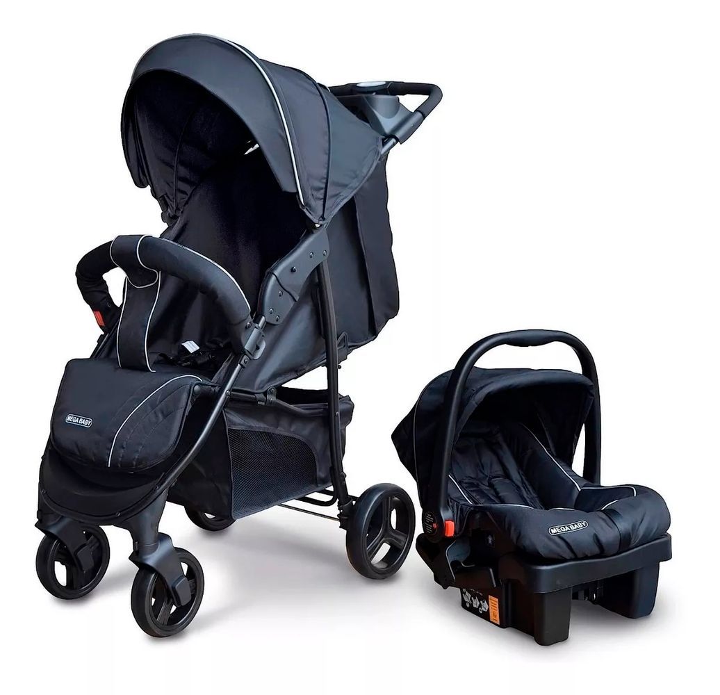 Cochecito Bebe Mega Baby Vesubio Travel Sistem Gris oscuro