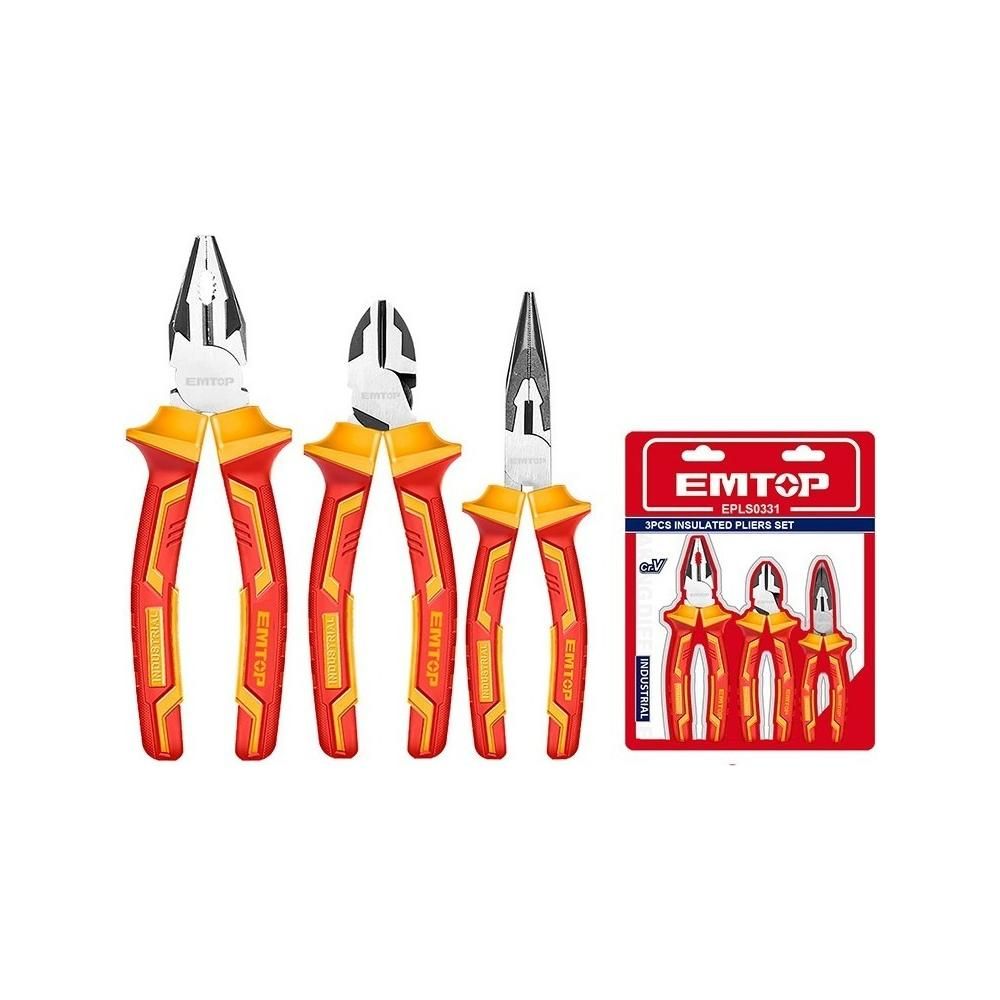 Kit De 3 Set Pinzas Pinza Universal Alicate Aislante 1000v