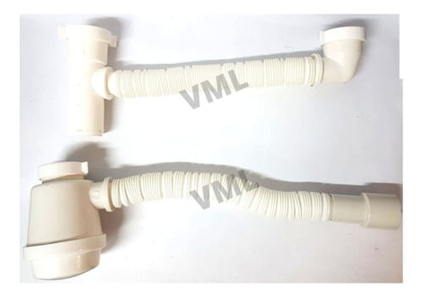 Sifon Para Bacha Doble Blanco Con Fuelle Extensible Pvc