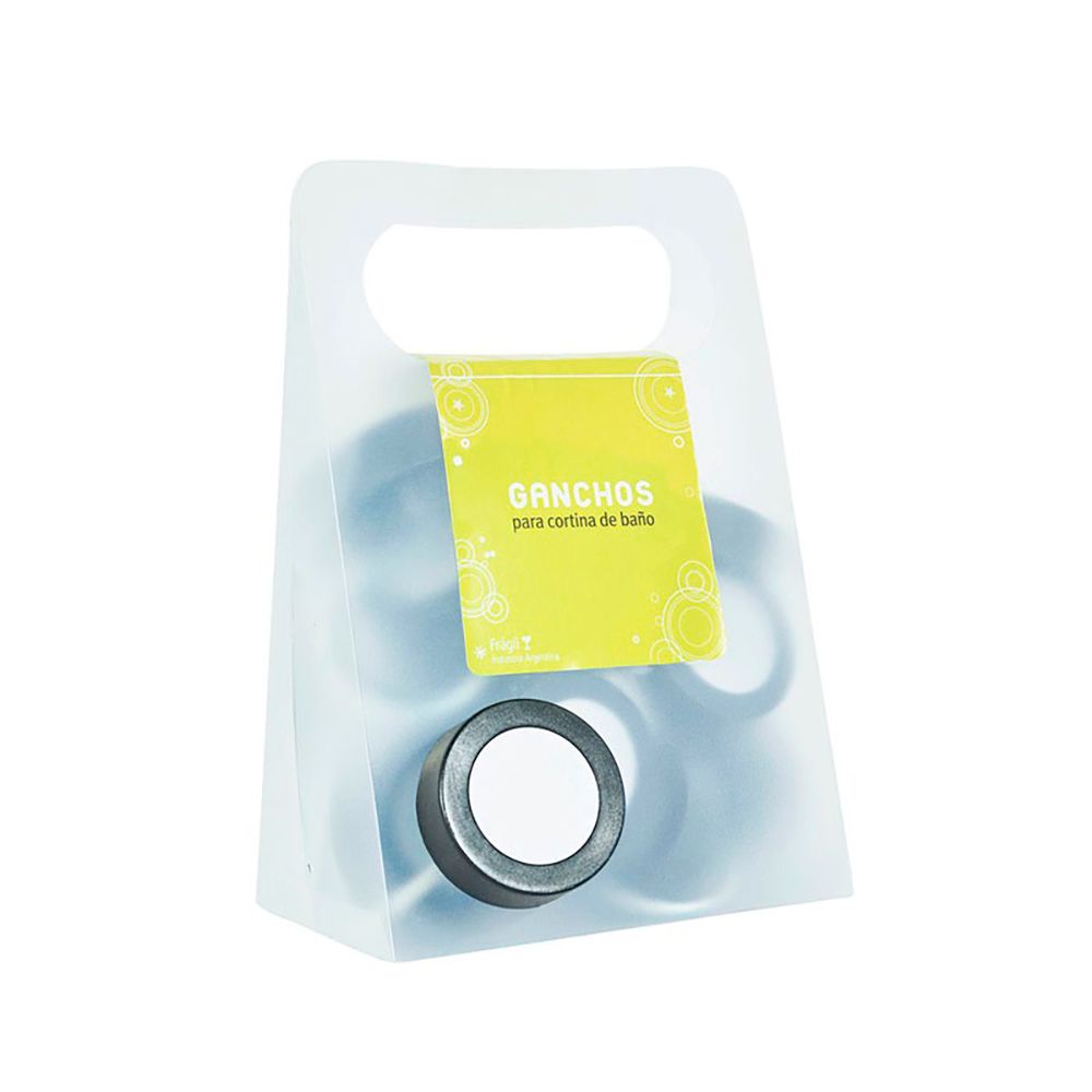Ganchos cortina de baño aro negro GANEG