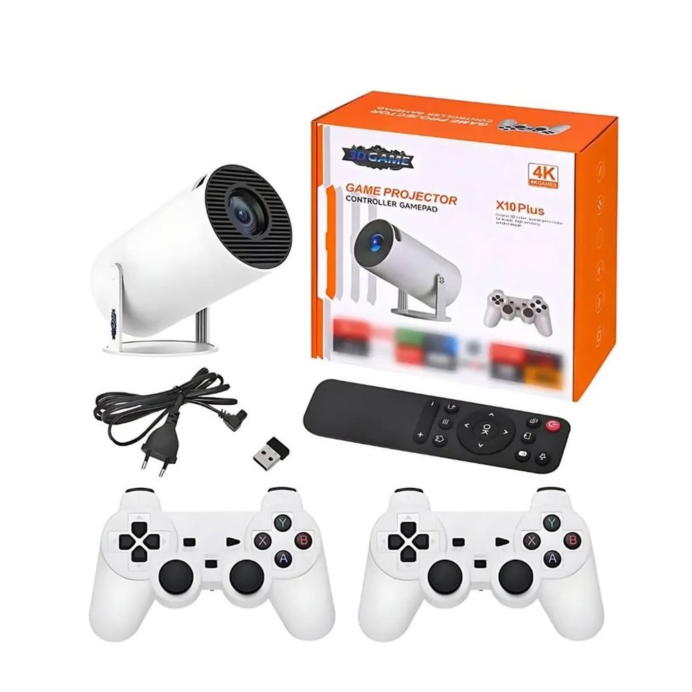 Consola x10 Plus retro con proyector pantalla grande hasta 130"