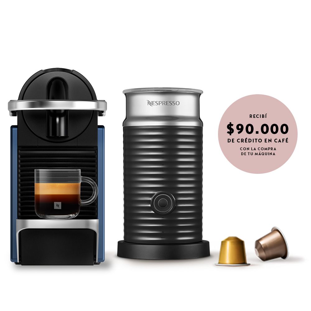 Cafetera Nespresso Pixie Blue + Aeroccino