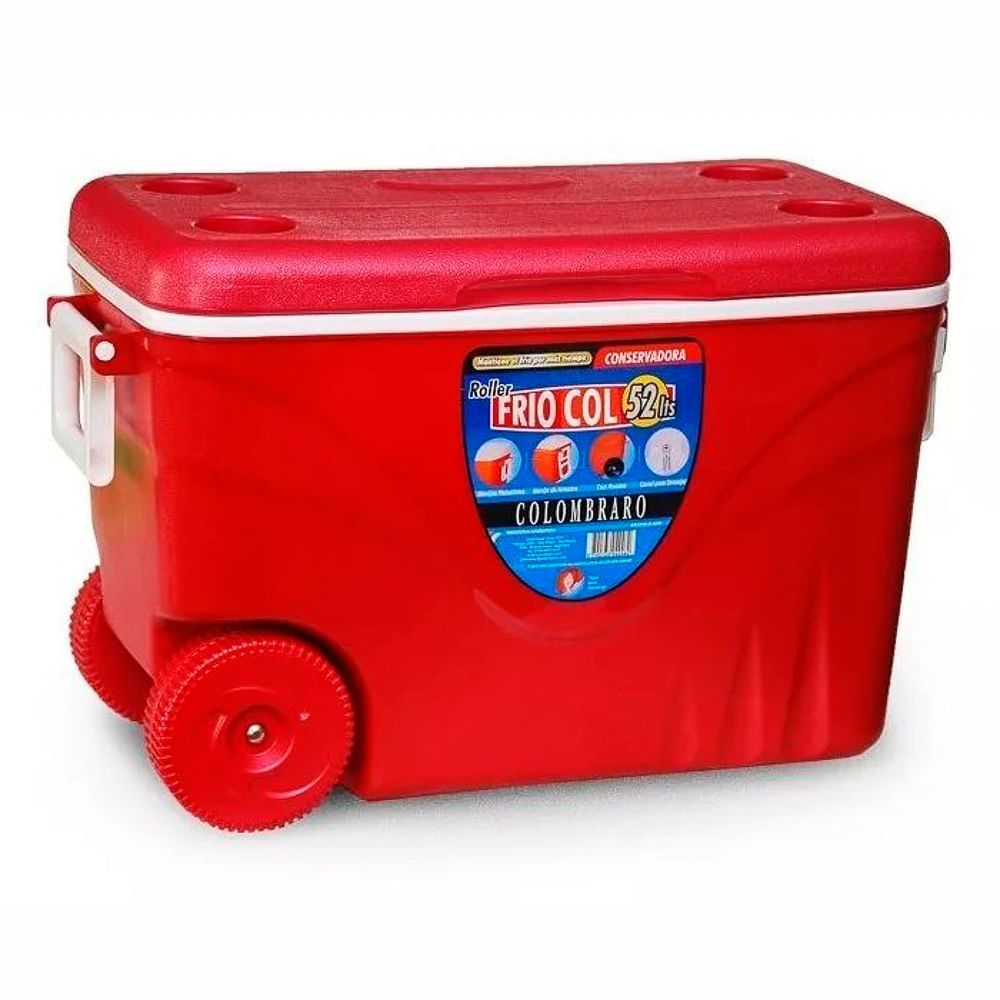 Heladera Conservadora Roja Frio Col 52 Lts Con Ruedas Colombraro