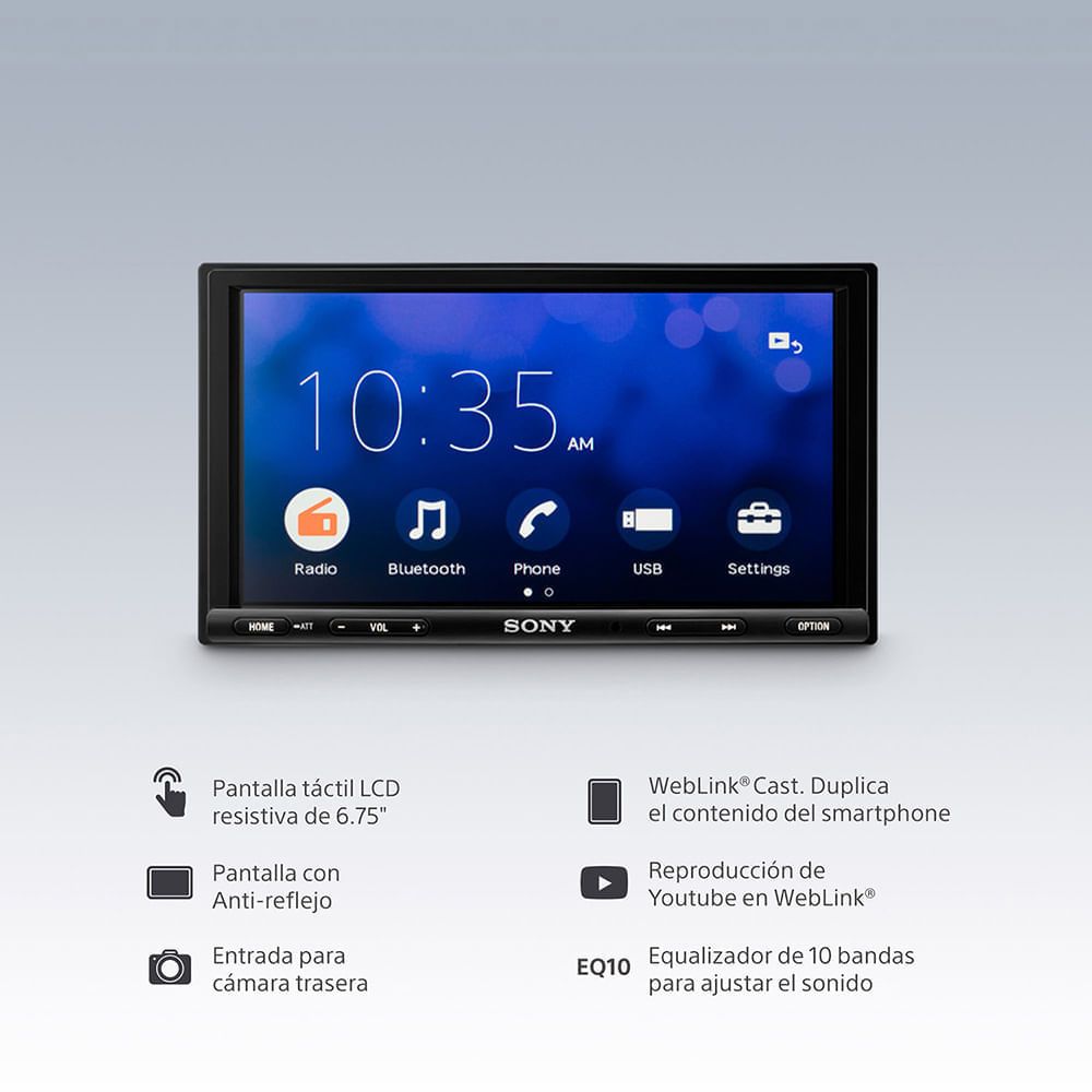 Reproductor estereo con pantalla para auto Sony XAV-1600