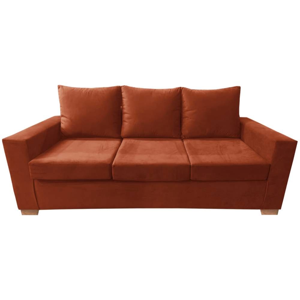 Sillon Sofa 3 Cuerpos 2m Premium Atenas en Pana Ladrillo
