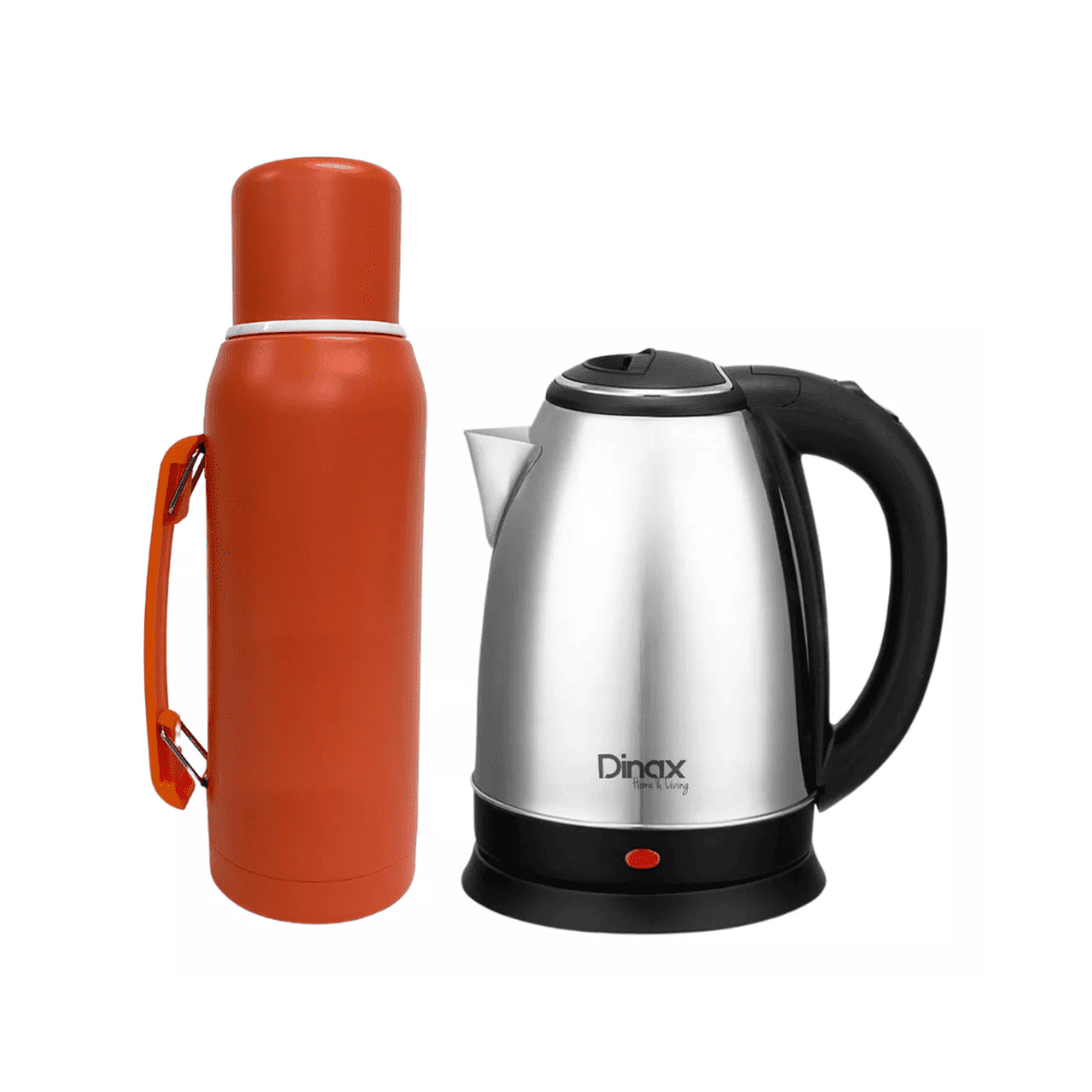 Combo Pava Jarra Eléctrica Y Termo De Acero Inoxidable Coral BOT-0010 ...