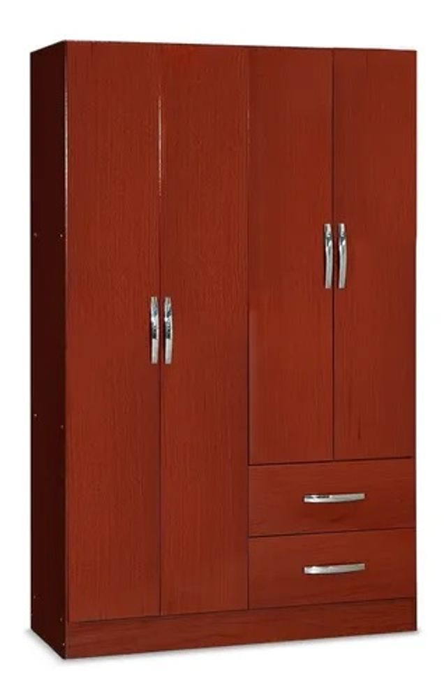 Ropero 4 Puertas 2 Cajones Máximo Family Melamina Caoba