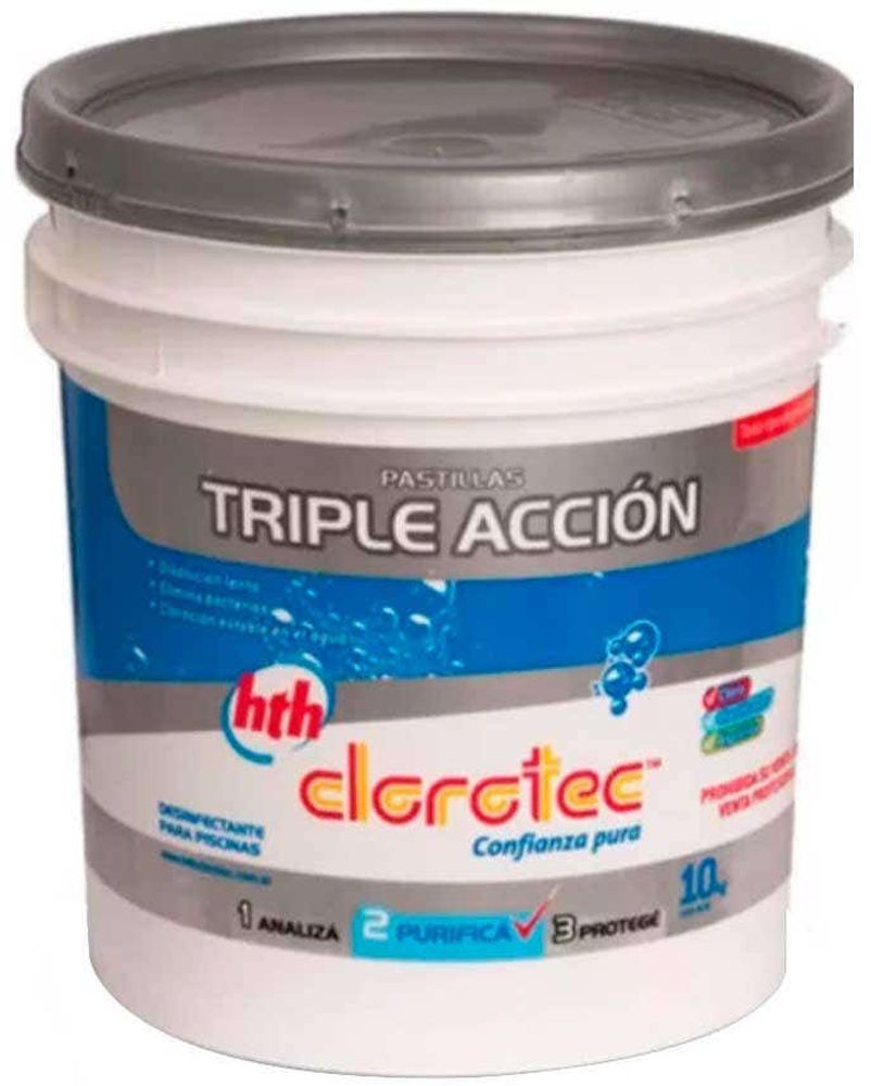 Cloro En Pastillas Triple Accion 200gr Clorotec 10 Kg Rex