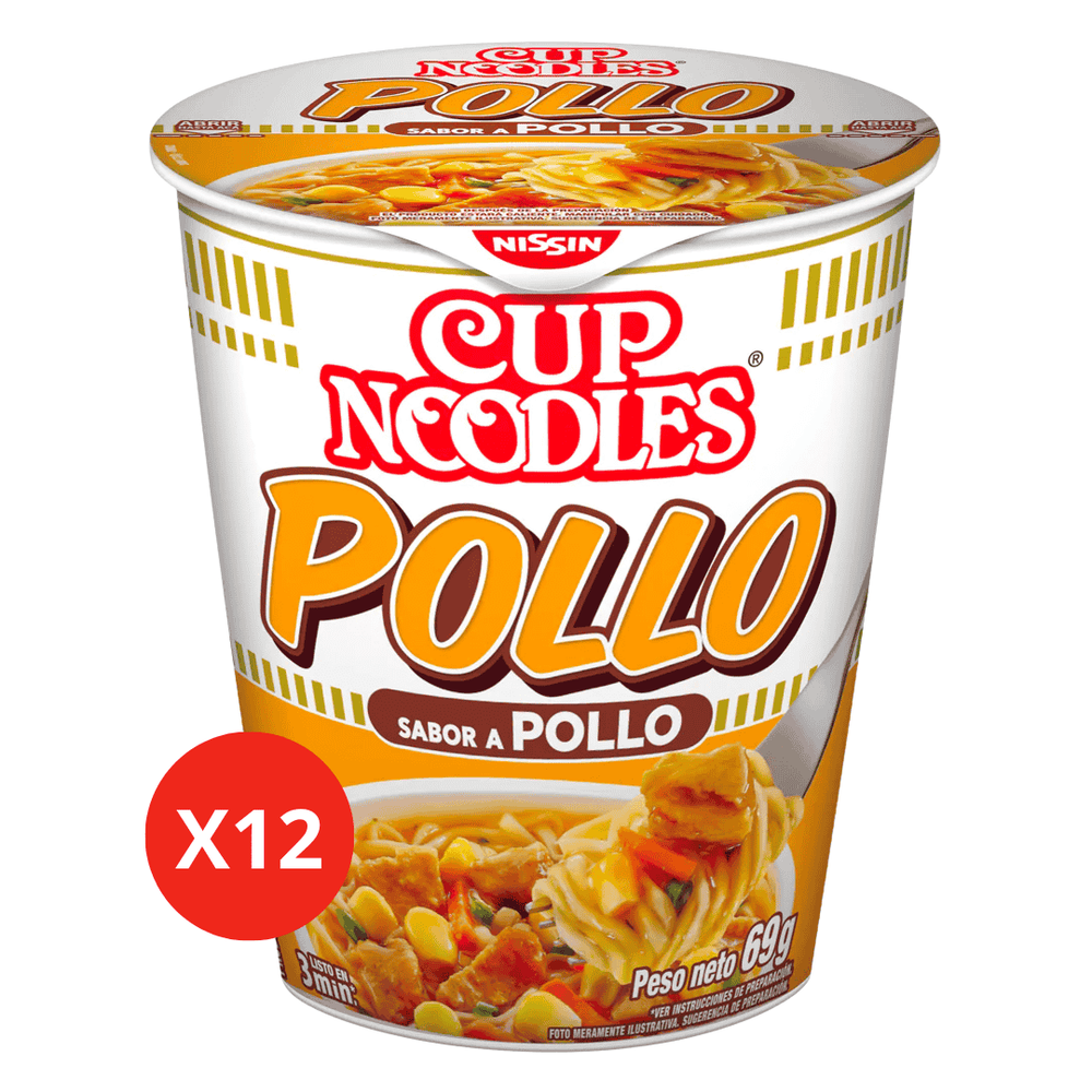 Cup Noodles Nissin Pollo 69 Gr. Pack X12