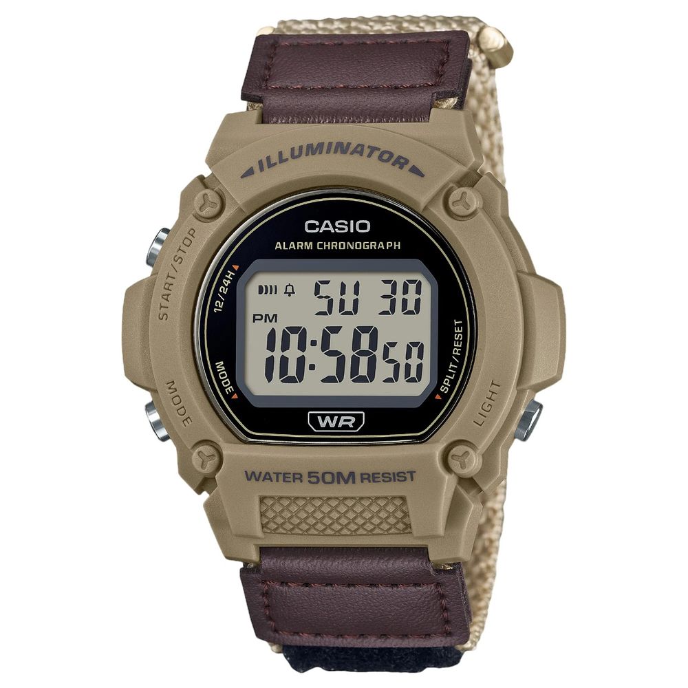 RELOJ CASIO W-219HB HOMBRE DIGITAL CORREA TEXTIL Y VELCRO PILA 7 AÑOS 5 ...