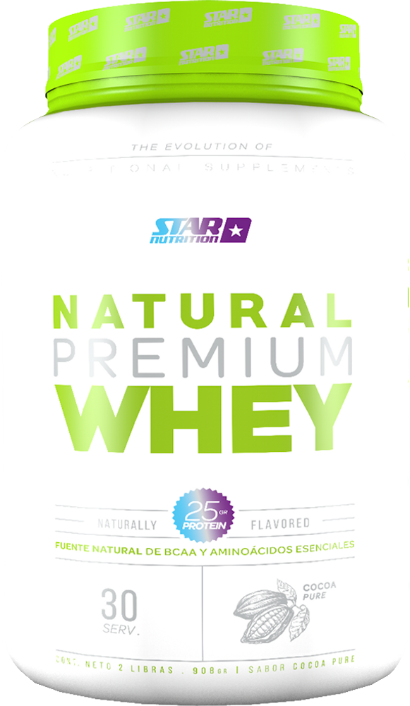 Natural Whey Protein 2 Lb Star Nutrition - Vegetariana Sabor Cocoa Pure