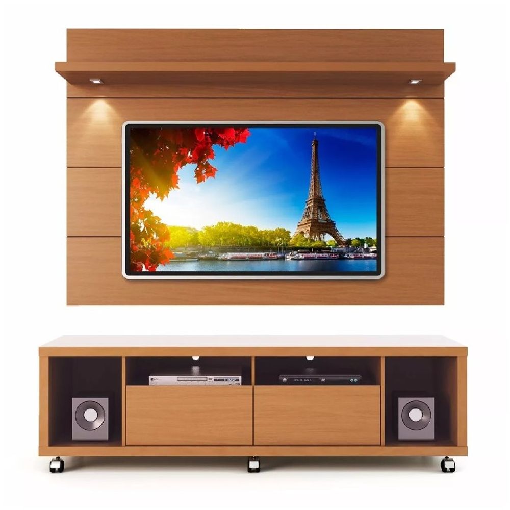 Combo Mueble para TV Panel + Rack MDP 1,8 Natural