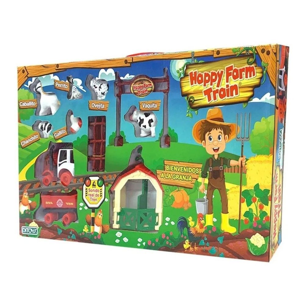 Granja Happy Farm Train Tren Con Movimiento Y Sonido Juguete