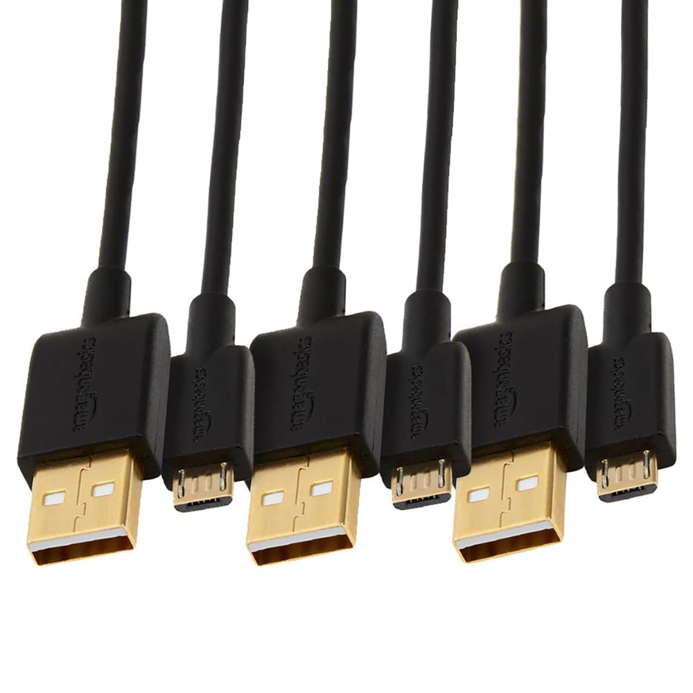 Amazon Basics Paquete de 3 cables de carga USB-A a