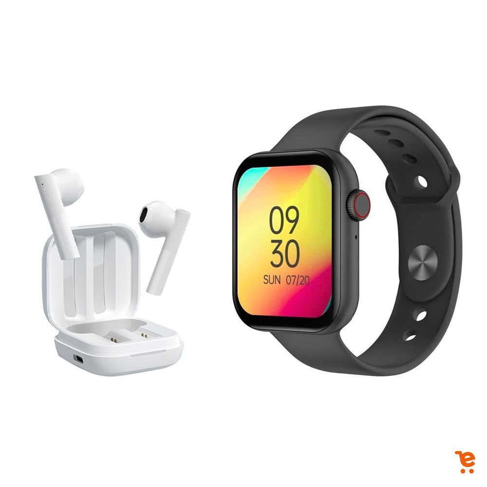 Smartwatch Reloj Fk78 Gold Doble Malla +auricular Inalambrico Gt6 Blanco