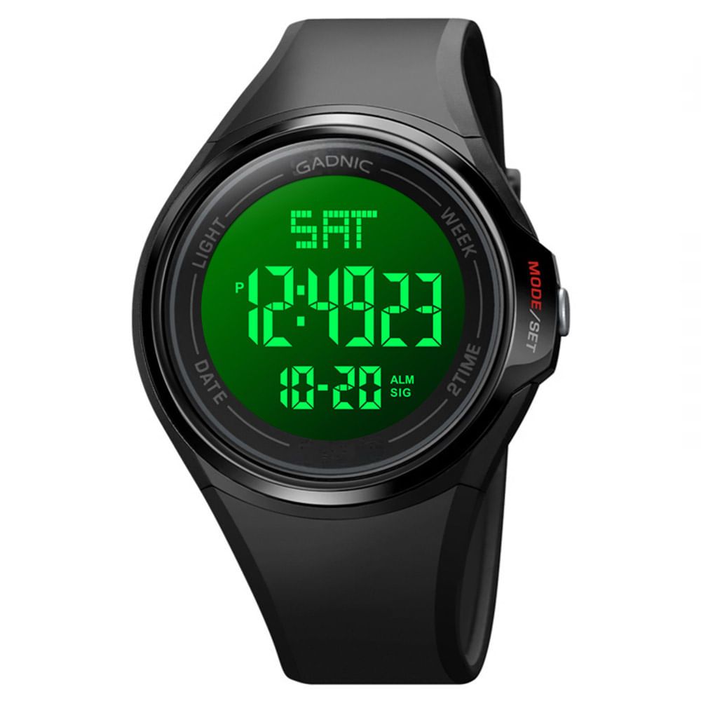 Reloj Digital Led Negro Gadnic S400 Sumergible