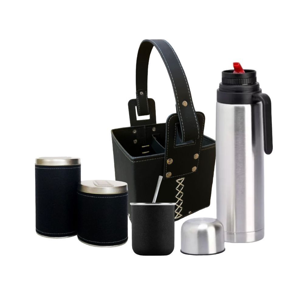Equipo Set Matero Completo Termo Mate Latas Y Canasta Matera