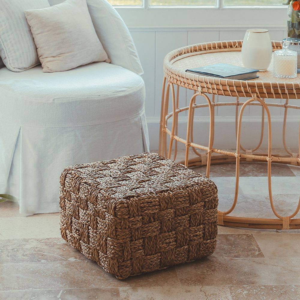 Pouf Seagrass Box Trench 40x25 Cm