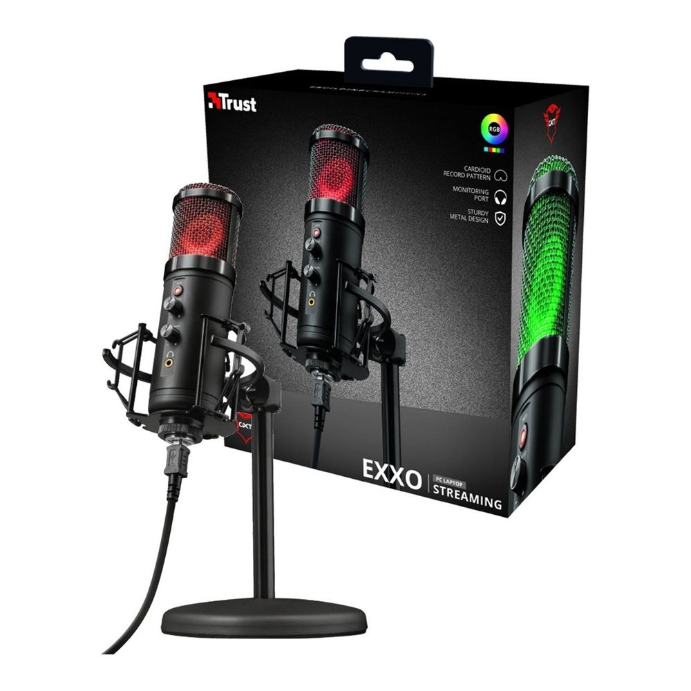 Microfono Trust GXT256 Exxo Usb Rgb Negro
