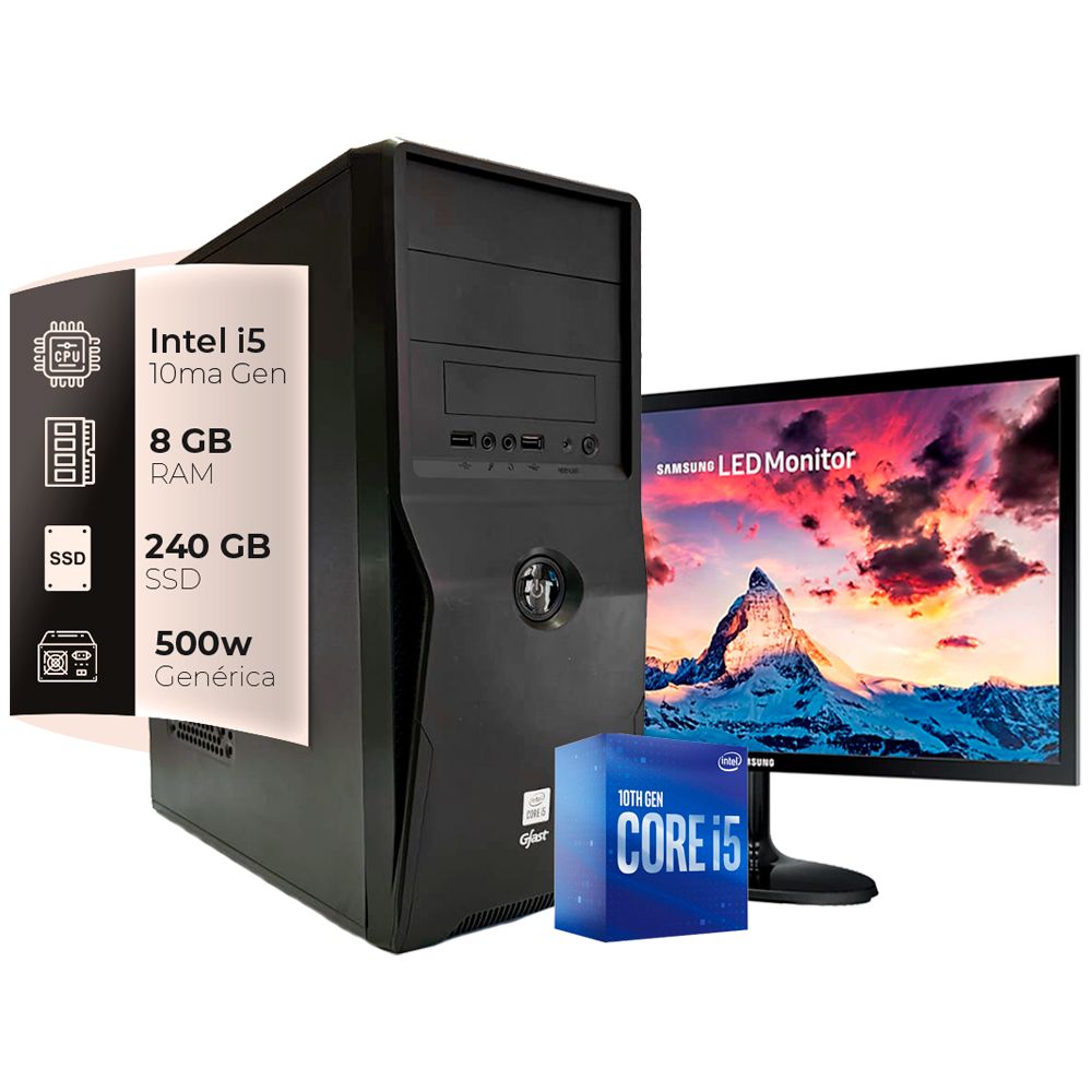 Pc De Escritorio Intel Core I5 10400 8gb Ram 240gb Ssd W11 Pro ...