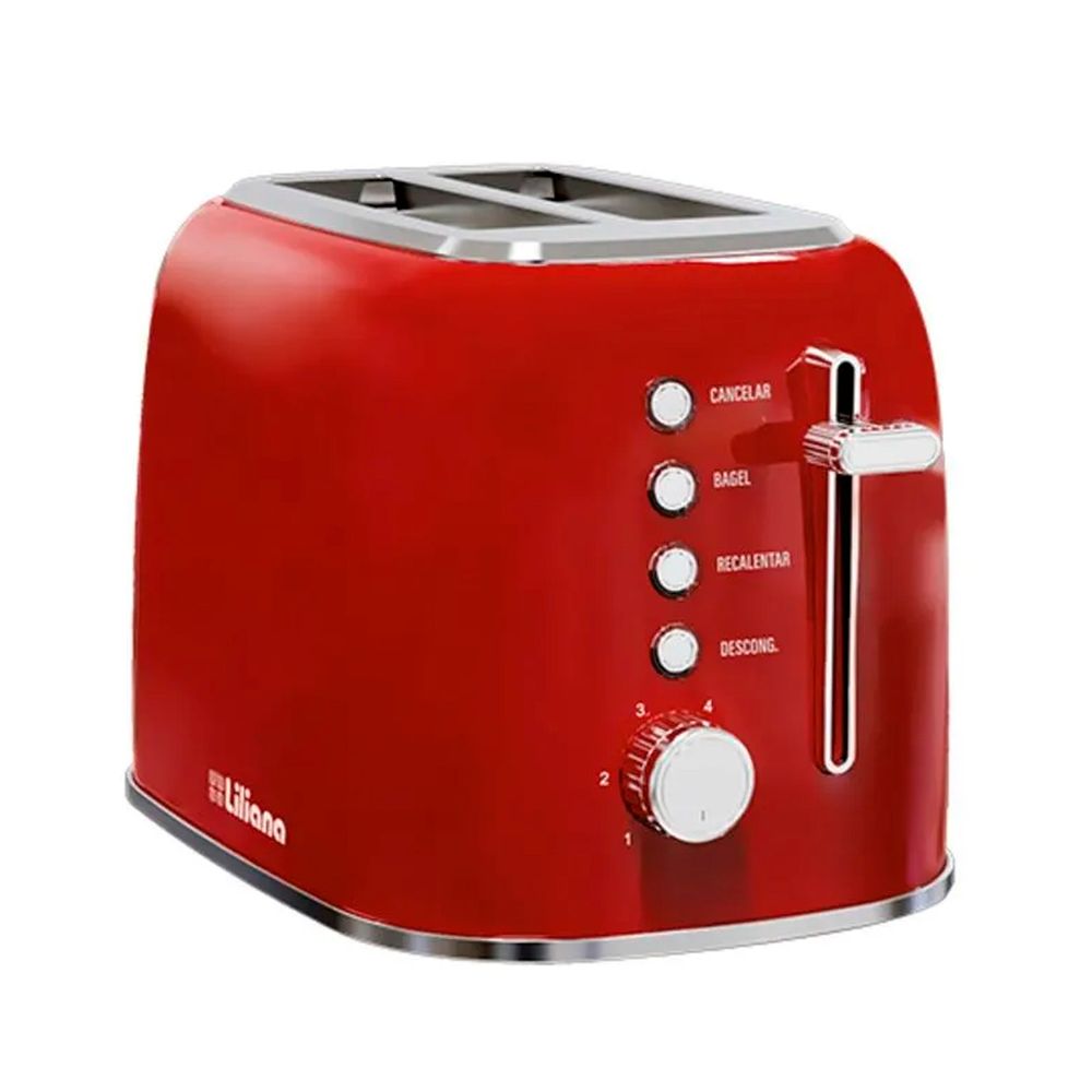 Tostadora Electrica Liliana AT928R Retrotoast Roja 2 Panes 900 Watts