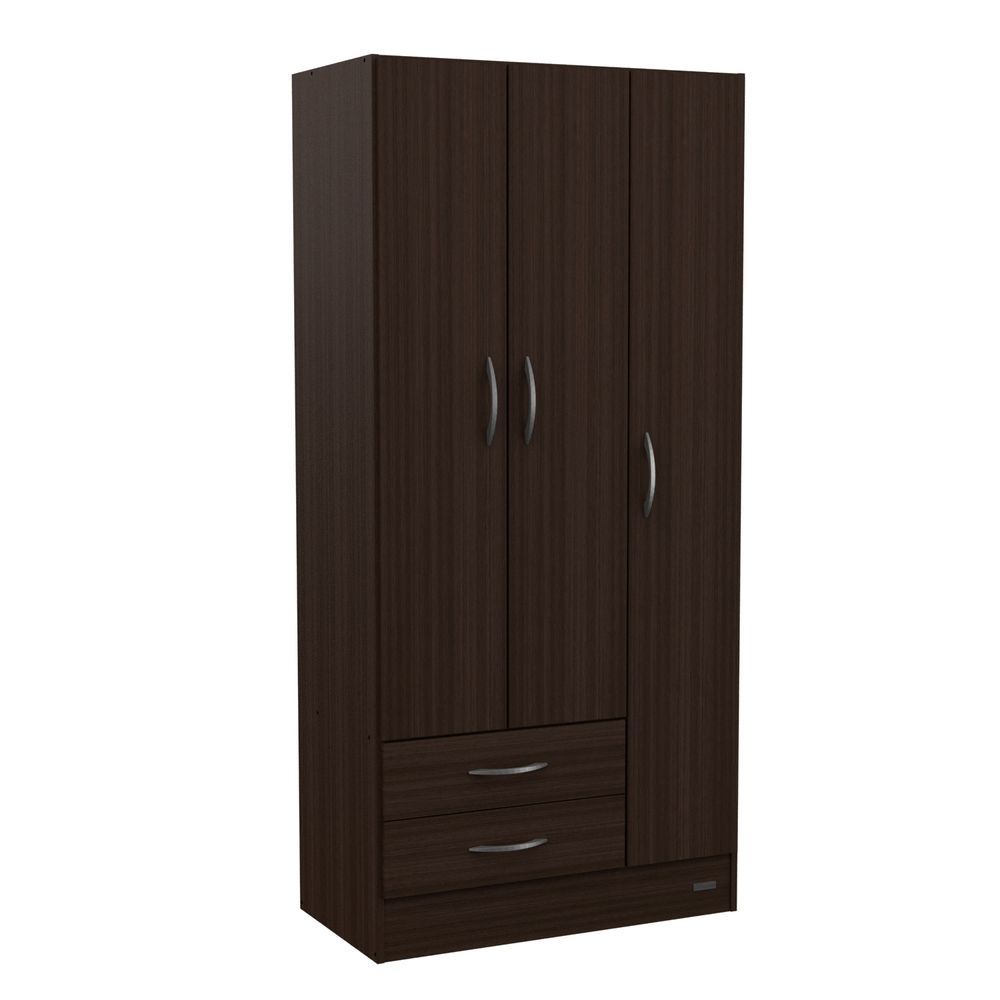 Placard Ropero Linea Pack Mosconi - 3 Puertas 2 Cajones - Color Wengue