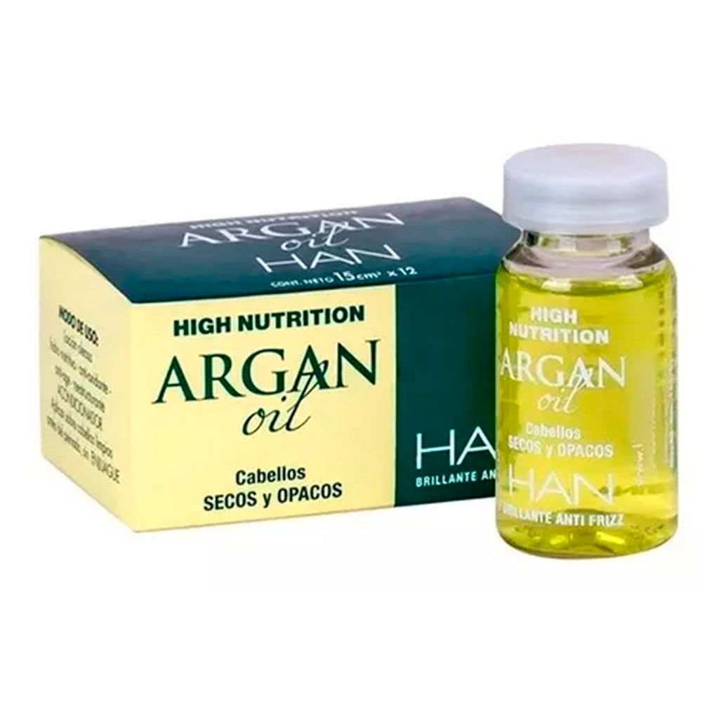 Han Caja 12 Ampollas Aceite Argan Oil Cabellos Secos Opacos