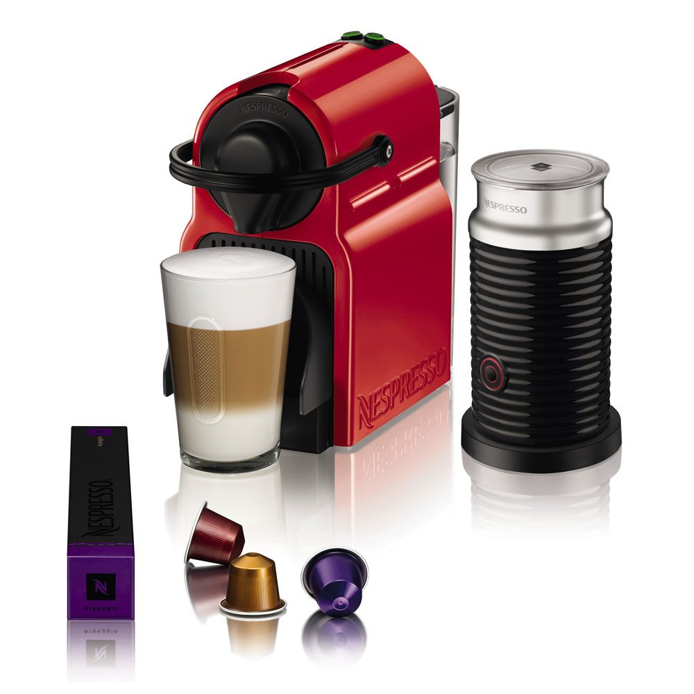 Cafetera Nespresso Inissia Red + Aeroccino 3